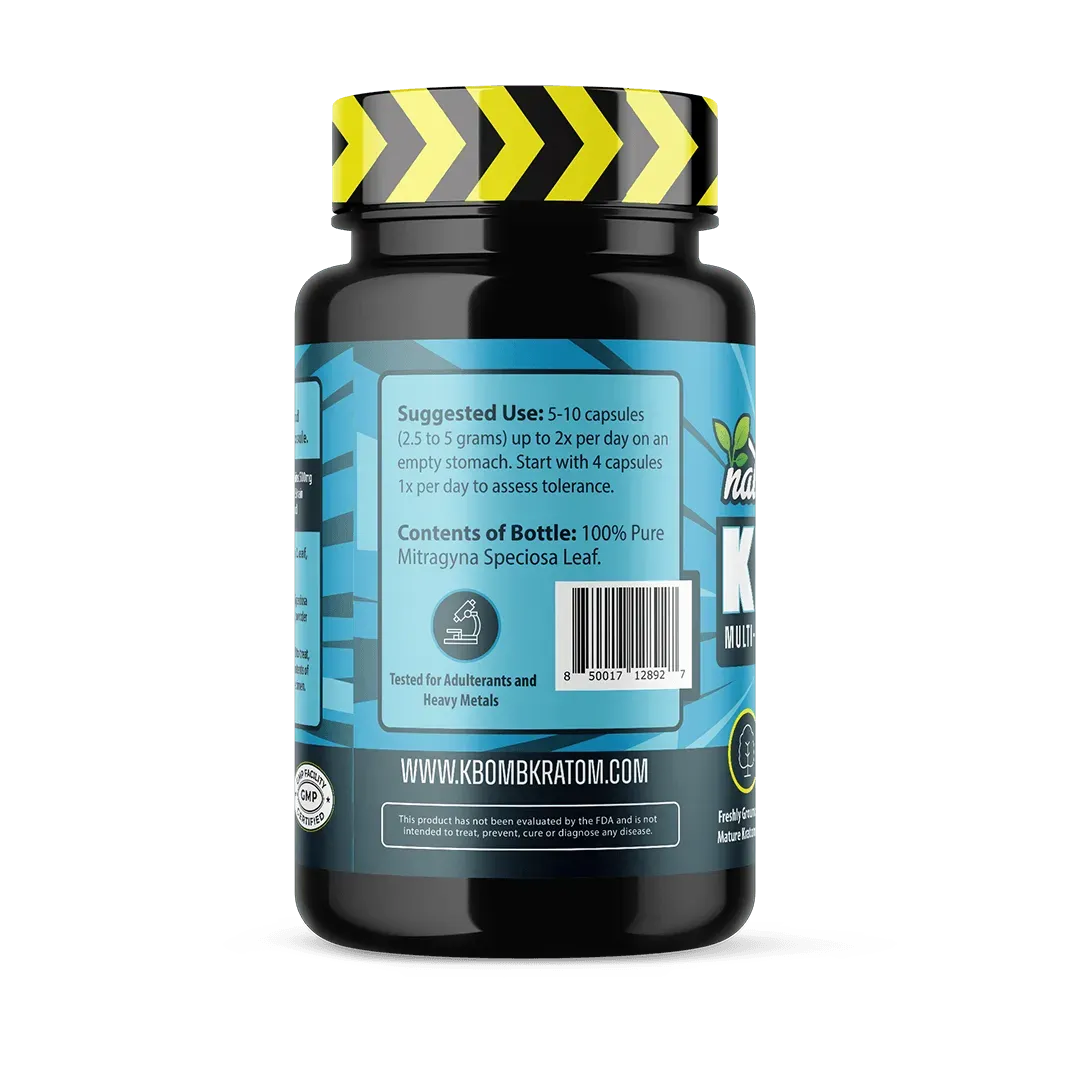 Multi-Strain White Kratom Capsules - KBomb Kratom
